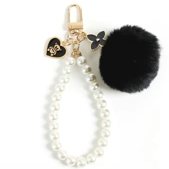 Accessories | New Pom Pom Pearls Bag Charm And Keychain | Poshmark